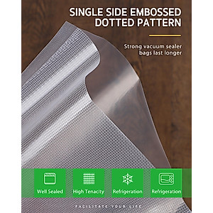 Syntus Vacuum Sealer Bags for Food, 2 Rolls 11" x 50' Commercial Grade Bag Rolls, BPA Free Food Vac Bags for Storage, Meal Prep or Sous Vide