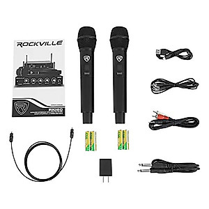 Rockville Hybrid Home Theater Karaoke Machine System w/8" Sub+(2) Wireless Mics