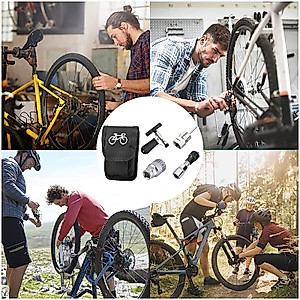 THYWD Bike Repair Tool 5 in 1 kit Set with Crank Puller Removal Tool Bicycle Cassette Freewheel Remover Bottom Bracket Remover Chain Breaker Cutter Black Tool Bag for Shimano Sram Campagnolo etc.