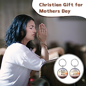 Ferreve Church Gifts in Bulk 36 Religious Keychains Christian Charms Scripture Quote Keychain Bible Verse Gifts Mini Religious Keychain Mother's Day Church Gifts for Church Women, 18 Styles