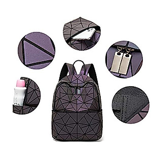 Luminous Geometric Purses and Handbags Women Tote Bag Holographich Flash Reflactive Crossbody Bag Backpacks (Luminous Backpack B)