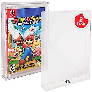 EVORETRO Acrylic Display Case Compatible for Nintendo Switch Games - Clear Game Box Protector with UV Protection - 4MM Thick Protective Case for Retro Nintendo Switch Sports Game (Pack of 2)