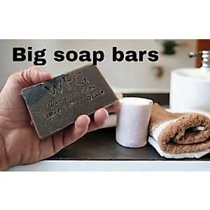 WFG WATERFALL GLEN SOAP COMPANY, LLC, Mistique, sandalwood, patchouli and spices bath soap, body soap, natural vegan soap enriched with cocoa butter