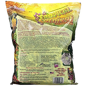 Tropical Carnival F.M. Brown's Gourmet Macaw Food Big Bites for Big Beaks, Vitamin-Nutrient Fortified Daily Diet with Probiotics for Digestive Health - 14lb