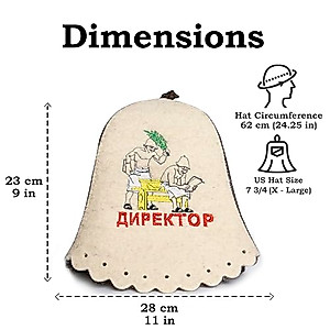 ASKOLD Wool Sauna Hat Director for Sauna Banya Bath House - Sauna Hat Finnish - Ukraine Sauna Hat - Russian Banya Hat for Men - Sauna Hat for Men - Sauna Hats Russian