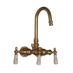 Barclay 4000-PL-PB Diverter Faucet Tub Spouts and System, Small, Polished Brass