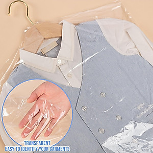 25 Pack Dry Cleaning Bags for Clothes, 60x120 cm Dry Cleaner Bags Plastic Clear, Dust-proof Plastic Garment Bags for Hanging Clothes, Home Storage, Travel, Moving