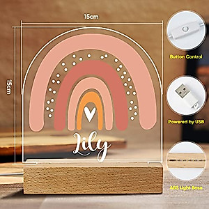 VEELU LED Baby Night Light Personalized Rainbow Name Lamp Christening Gift for Boy and Girl Birth Gift for Girl