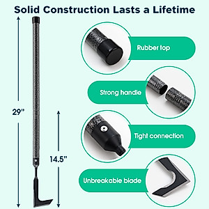 Lilyvane Crack Weeder, Manual Crevice Weeding Tool Weed Puller with 29” Handle for Sidewalk Paver Deck Boards, Crack Weeder Crevice Weeding Tool Metal Handle