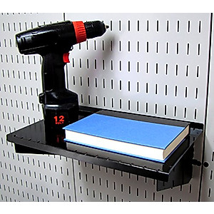 Wall Control Pegboard Shelf 9in Deep Pegboard Shelf Assembly for Wall Control Pegboard and Slotted Tool Board – Black