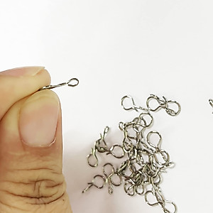 L Shark Shooter 100pcs No Knot Snap Quick Snap Fast Snap Lure Connector Combo Hook Snaps for Flies, Jigs, Lures Fishing Snaps Clips Swivels Fishing Tackle, 4 Sizes(BN)