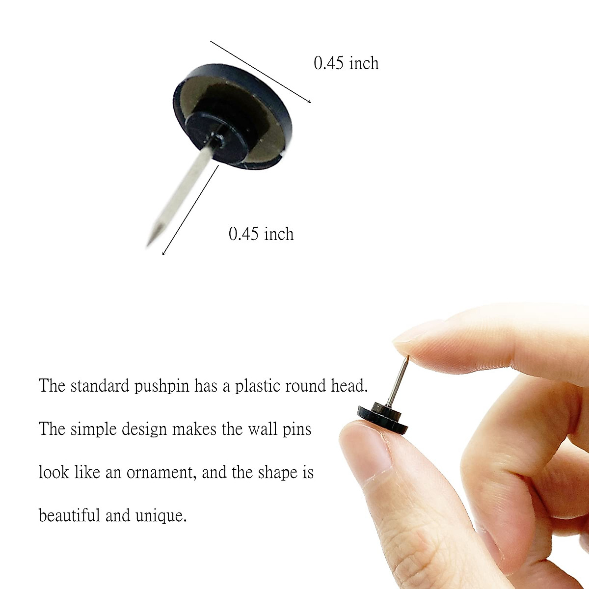 FITULABO 100 Pieces Plastic Push Pins, Plastic Head Steel Point Thumb Tacks for Wall, Cork Bulletin Board Tacks for Map, Calendar, Poster, Photo, Paper Craft, Document (Transparent)