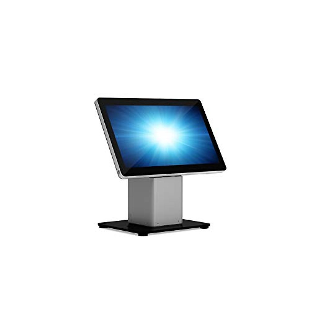 Elo Slim Desk Mount for Touchscreen Monitor, Cradle, Bar Code Reader, Fingerprint Reader, Webcam - Black, Silver