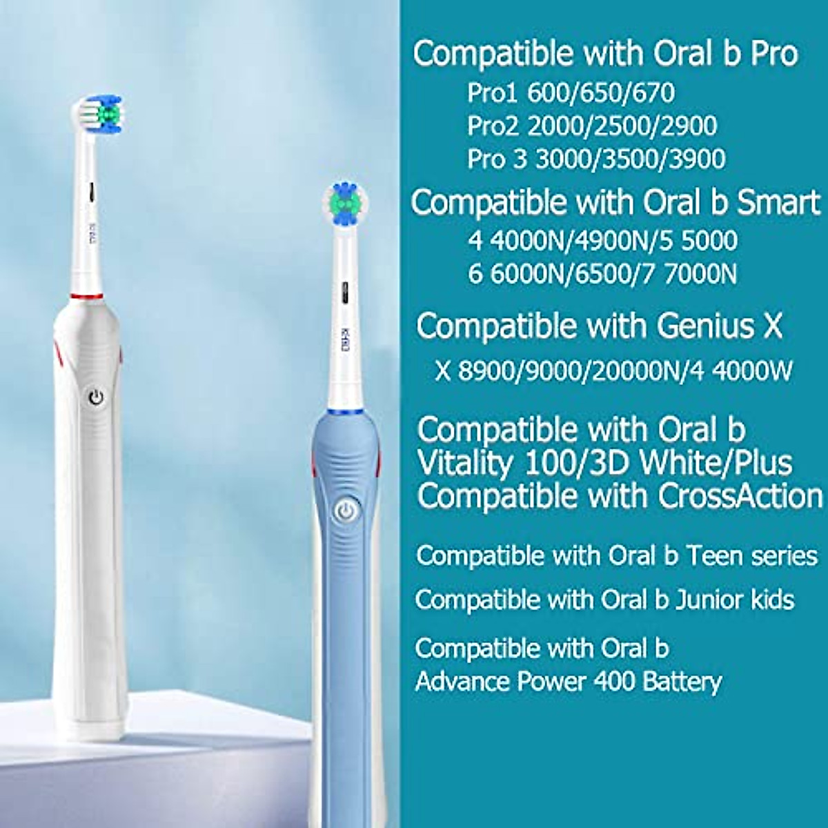 KHBD Replacement Heads Compatible with Braun Oral b Electric Toothbrush, Sensitive Toothbrush Heads for Pro 1000/9000/ 500/3000/8000/Smart/Geinus Toothbrush-16 Pack