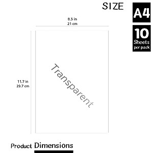 AcrossSea Clear Dry Erase Board Sticker - 10 Sheets of A4 - Transparent Self Adhesive White Board Sticker - Clear Dry Erase Board for Refrigerator, Desk, Office & Kids Room