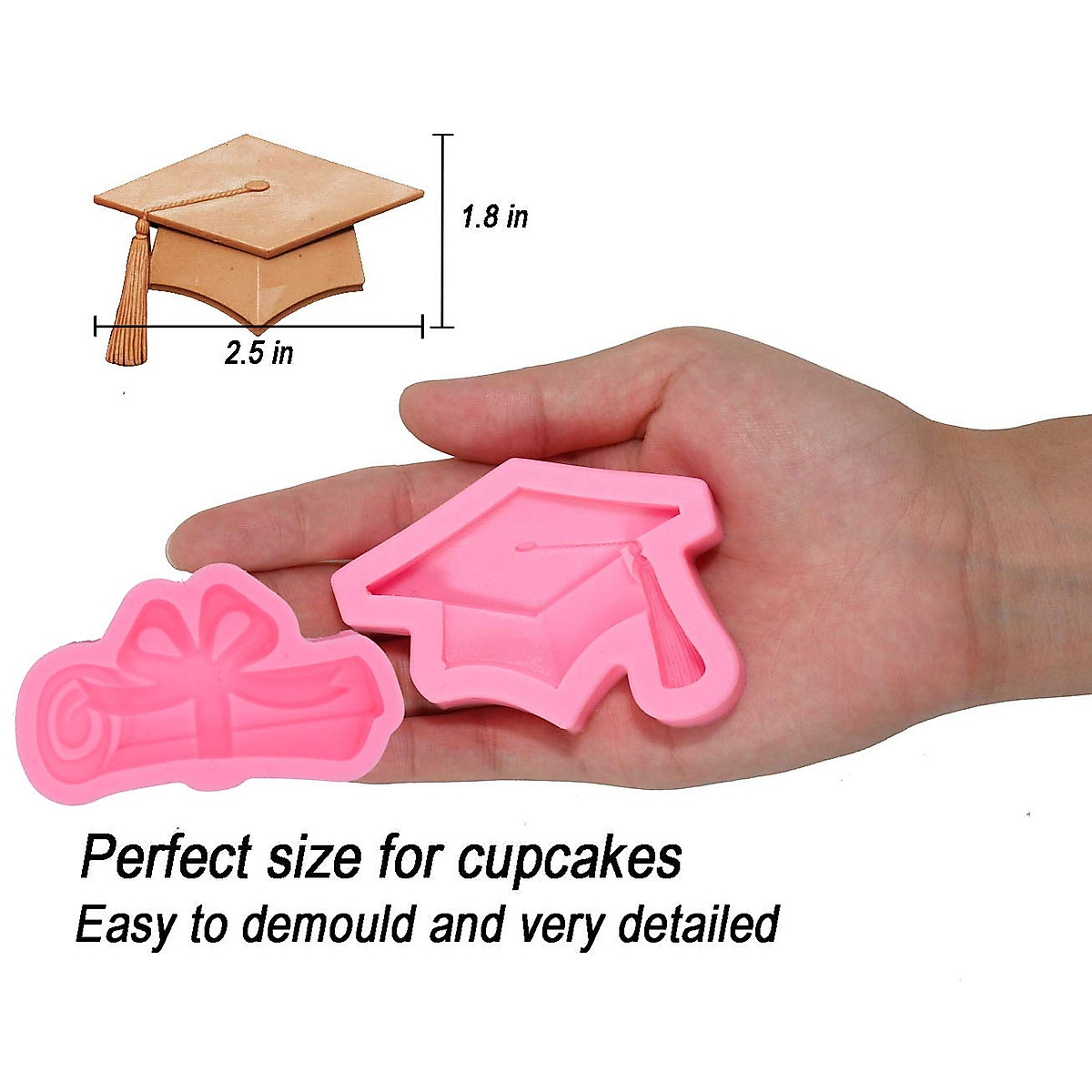 Graduation Mold Graduation Chocolate Candy Molds Graduation Cupcake Toppers Graduation Tassels Chocolate Candy Fondant Mold for Graduation Party Supplies