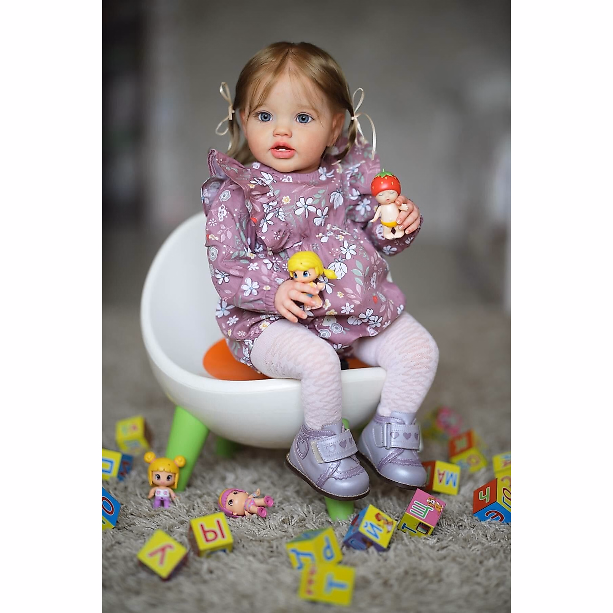 Angelbaby Soft Reborn Baby Dolls Realistic Reborn Toddler Girl 24 inches Lifelike Newborn Silicone Baby So Alive Doll Look Real Cute Beautiful Weighted Bebe Reborns Girl Life Size Detailed Kid Toys