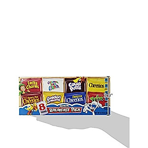 General Mills Breakfast Cereal Variety Pack, Lucky Charms, Cinnamon Toast Crunch, and Cheerios Varieties, Single Serve Snacks, 9.14 oz (8 Pouches)