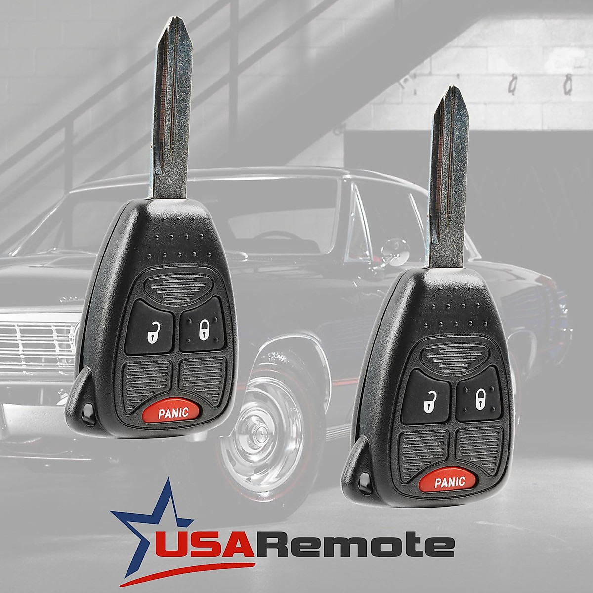 Car Key Fob Keyless Entry Remote fits Dodge Caravan and Grand Caravan / Chrysler Town Country 2004 2005 2006 2007 (M3N5WY72XX), Set of 2
