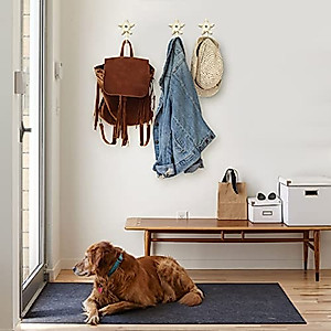 Cabilock Curtain Hooks Metal Hangers 3Pcs Decorative Wall Hooks Shape Single Prong Hangers Hooks Cast Iron Coat Hooks Wall Decorations for Bedroom Bathroom Curtain Hooks Wall Hangers Without Nails