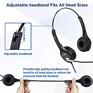 Callez 3.5mm Cell Phone Headset Dual, Corded Computer Headsets with Microphone Noise Canceling for iPhone Samsung Galaxy Huawei LG BlackBerry Laptop PC Tablets Podcast Skype Home Office C402E2