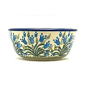 Polish Pottery Bowl - Ice Cream/Dessert - Blue Bells