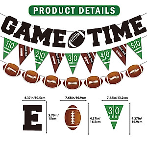 Football Party Decorations 2024 Football Game Time Touch Down Banner Football Banner with Football Party Hanging Decorations Football Party Supplies