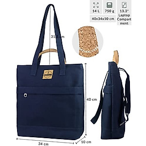 Kuratist - DEERN Totepack - 2 in 1 Backpack - 14L - Fits 13.3" Laptops - Used for Shopping/Work/Trips/Office/School (Navy)
