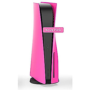 Face Plates Cover Skins Shell Panels for PS5 Disc Edition Console, Playstation 5 Accessories Faceplate Protective Shell Replacement Plate Dustproof Anti-Scratch (Nova Pink)