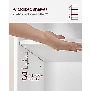 VASAGLE Bookshelf, 6-Tier Open Bookcase with Adjustable Storage Shelves, Floor Standing Unit, White ULBC166T14