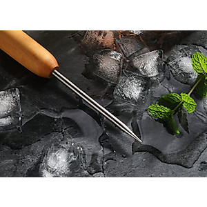 New Star Foodservice 48353 1 piece Ice Pick with Wood Handle, 7.5" Carbon Steel