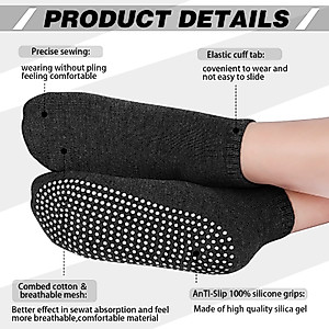 Didaey 18 Pairs Non Slip Socks for Man Woman Athletic Anti Skid Hospital Socks Bulk Socks Low Cut No Show Sock for Pilates(9 x 3 Inches,Dark Color)