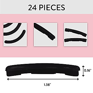 Black Eyelash Curler Refills (24-Pack) Replacement Pads | Eye Lash and Cosmetic Accessory | Create Permanent Curls and Intense Lashes | Universal Fit for Standard Curlers