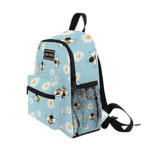 ODAWA Custom Daisy Flower Bee Cartoon Toddler Backpack, Personalized Backpack with Name/Text, Customization School Bag