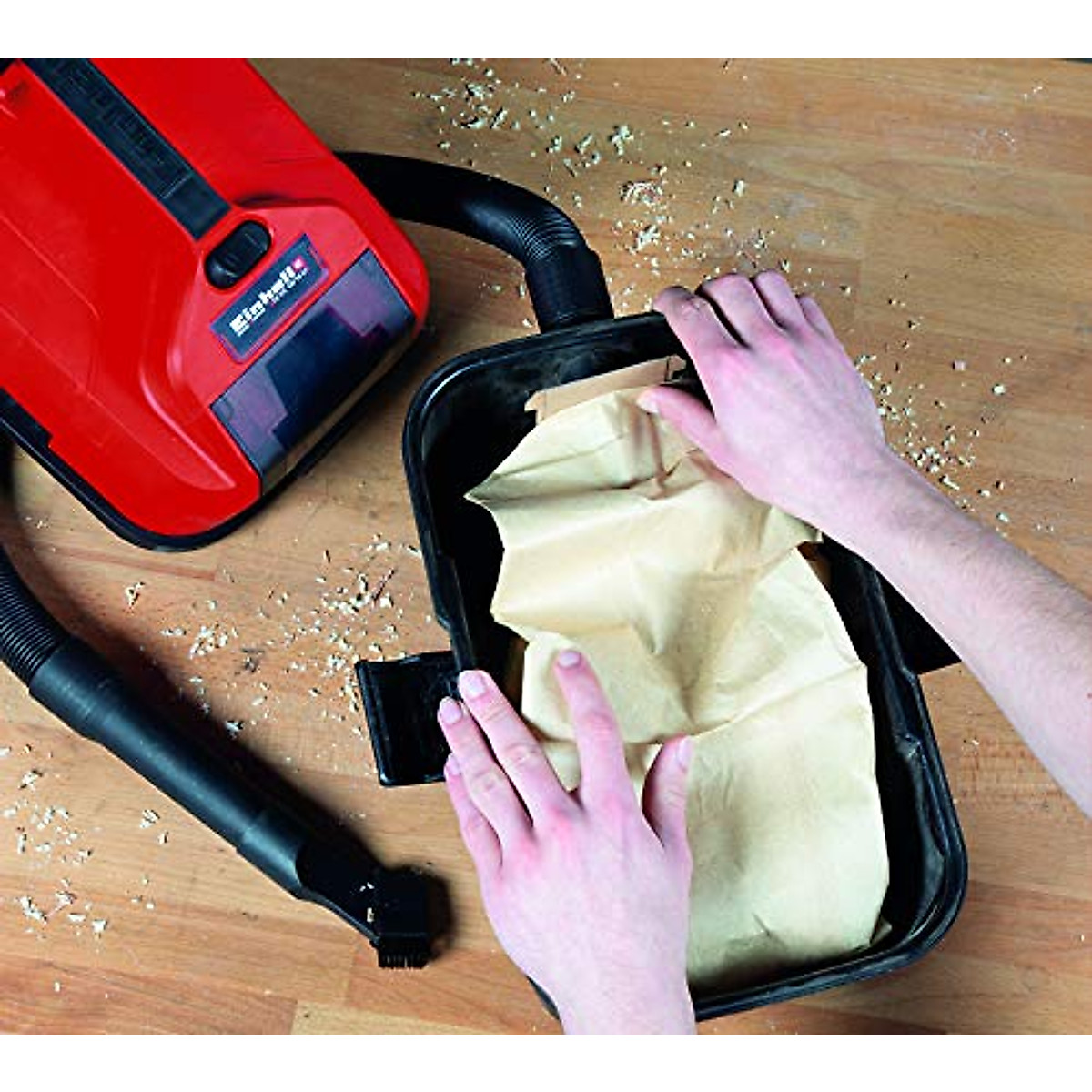 Einhell Dirt Collection Bag 10 L Set of 5 Wet and Dry Vacuum Cleaner Accessories, Red, Black