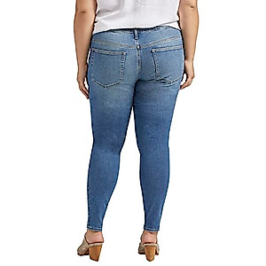 JAG Jeans Women's Plus Size Forever Stretch High Rise Skinny Jeans, Indigo Blue, 3 Plus