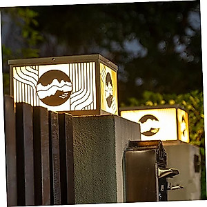 DOITOOL 1pc Post lamp Light for Outside Patio Fence Post Lights Fence Solar Lights Outdoor Fence Deck Cap Light Outdoor Column Lights Outdoor Pillar Light Outdoor lamp Lighting