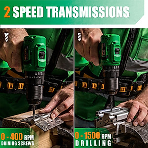 ANIRONA 20V Brushless Cordless Power Drill, 25+3 Hammer Drill Driver with 2x2.0Ah Batteries and Charger,450 In-lbs Torque, 3/8” Metal Keyless Chuck, 2-Variable Speeds,25 Bit Set with Case for Concrete