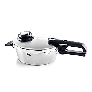 Fissler Stainless Steel Vitavit Premium Pressure Skillet - Premium German Construction - Built to Last for Decades - Safe & Easy Pressure Cooker Skillet with Lid - For All Cooktops - 1.9 Quarts