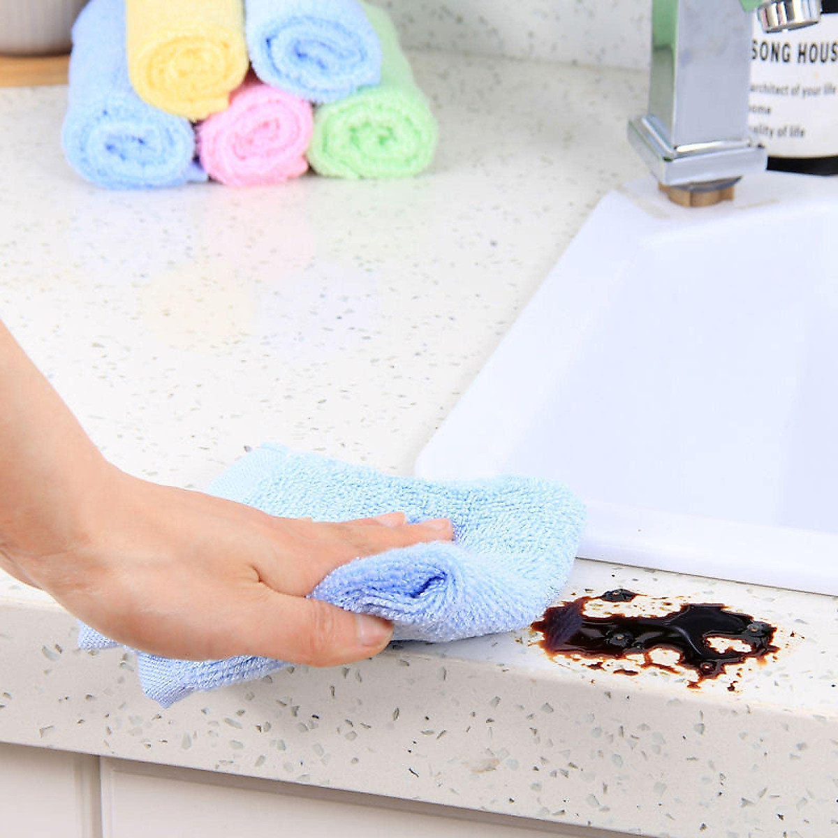Dish Cloths for Washing Dishes Dish Cloths 10 Piece Kitchen rag, Wood Fiber Kitchen Restaurant, no Odor, Reusable rag, rag, Size: 10.23in * 10.23in,