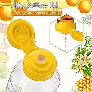 24 Pcs Clear Plastic Honey Bottles Plastic Skep Style Jar Honey Squeeze Bottle Empty Refillable Honey Dispenser with Flip Top Lids Leak Proof Honey Containers Holders for Storing and Dispensing (12oz)