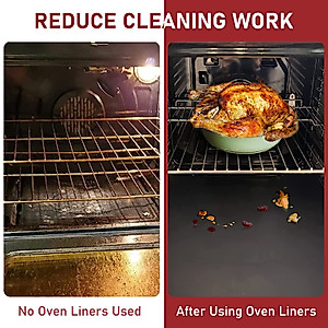 RENOOK Oven Liners for Bottom of Oven, 3 Pack Non-Stick Oven Liner Mats, Protecting Bottom of Oven/Gas Stove, Reusable, BPA and PFOA Free, 15.75"x23"