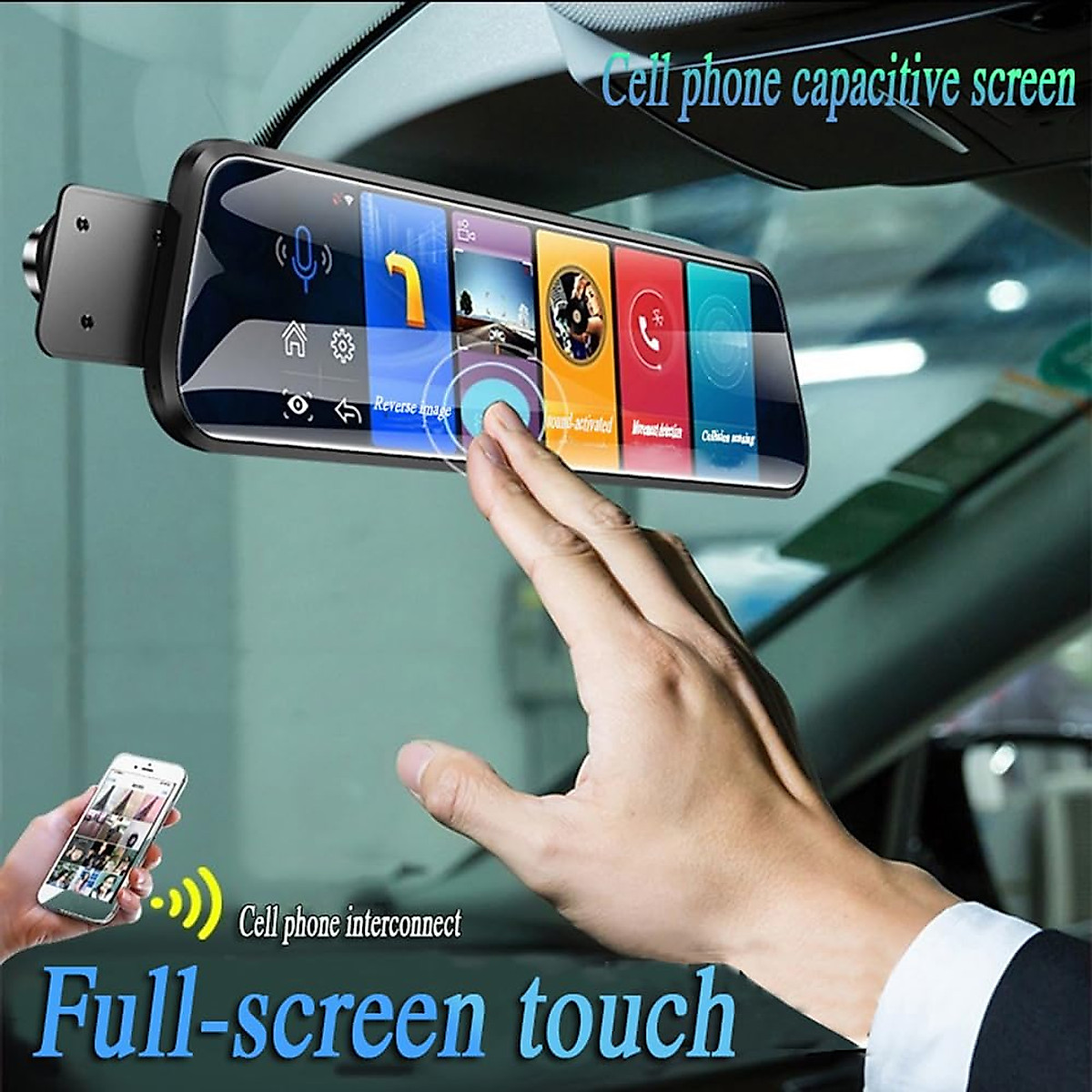 Streaming Media Rearview Mirror Driving Recorder Large Screen HD Front and Rear Dual Recording 12-inch car Camera Parking Monitoring Parking Video car Video Recorder car Recorder