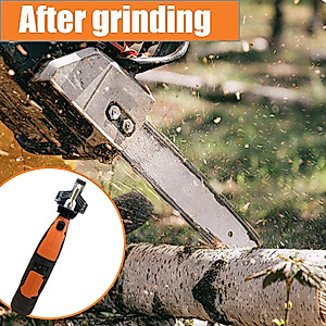 EYSENC Wireless Chainsaw Sharpener, Electric Handheld Chainsaw Sharpening Kit High-Speed Chainsaw Chain Sharpener Electric Tool and 3 Sizes High Hardness Diamond Chainsaw Sharpener Orange