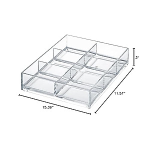 Like-It | MX-T11 | System Tray | Stackable Organizer | Drawer Organizer | A6 | 6 Divide |4.53" × 6.06" × 1.18" | Clear |