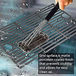 Hongso 17 inch Cast Iron Grill Grates Replacement for Nexgrill 720-0896 730-0898 720-0896C 720-0898 720-0896B 720-0896CA 5 Burner 6 Burner Grill Models