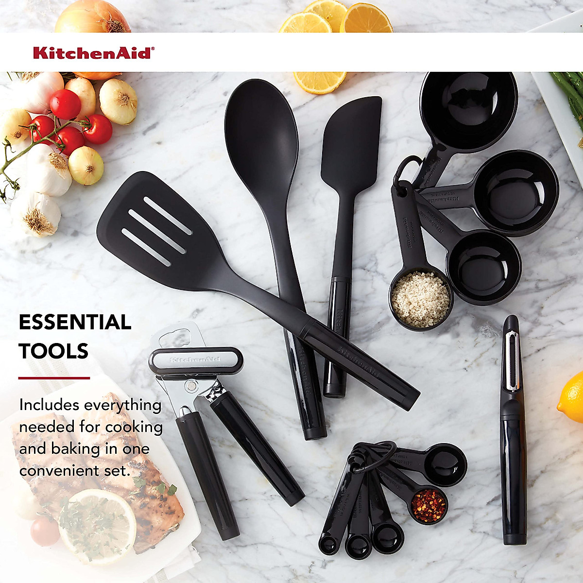 KitchenAid Universal Tool and Gadget Set, 14 Piece, Black