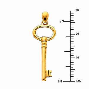 GoldenMine Fine Jewelry Collection 14k Yellow Gold Key to My Heart Charm Pendant