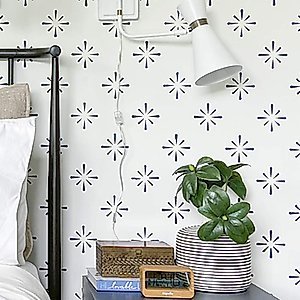 STENCILIT® Starburst Wall Stencil for Painting - 2 Pack 16.5 x 31.5 in Stencil, Geometric Wall Stencils for Painting Large Pattern, Scandinavian Large Wall Stencil