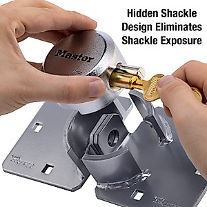 Master Lock Puck Lock, Heavy Duty Hidden Shackle Lock and Hasp, Solid Steel Lock for Vans, M736XKAD